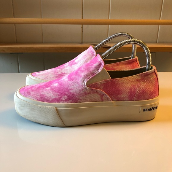 SeaVees | Shoes | Seavees Pink Tie Dye Canvas Low Cut Unisex Platform ...